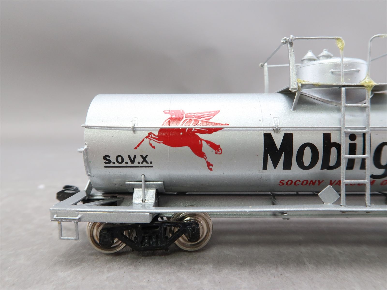 HO Brass Model - PSC 15656 SOVX Mobilgas 8,000 Gallon Tank Car Silver ...