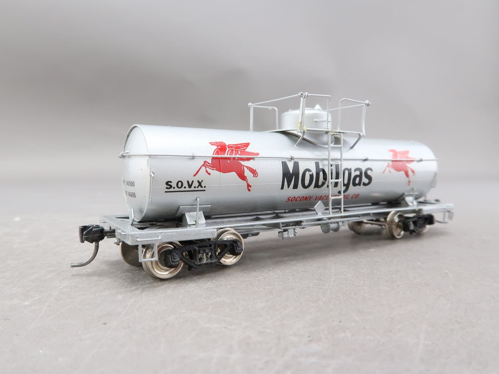 HO Brass Model - PSC 15656 SOVX Mobilgas 8,000 Gallon Tank Car Silver ...