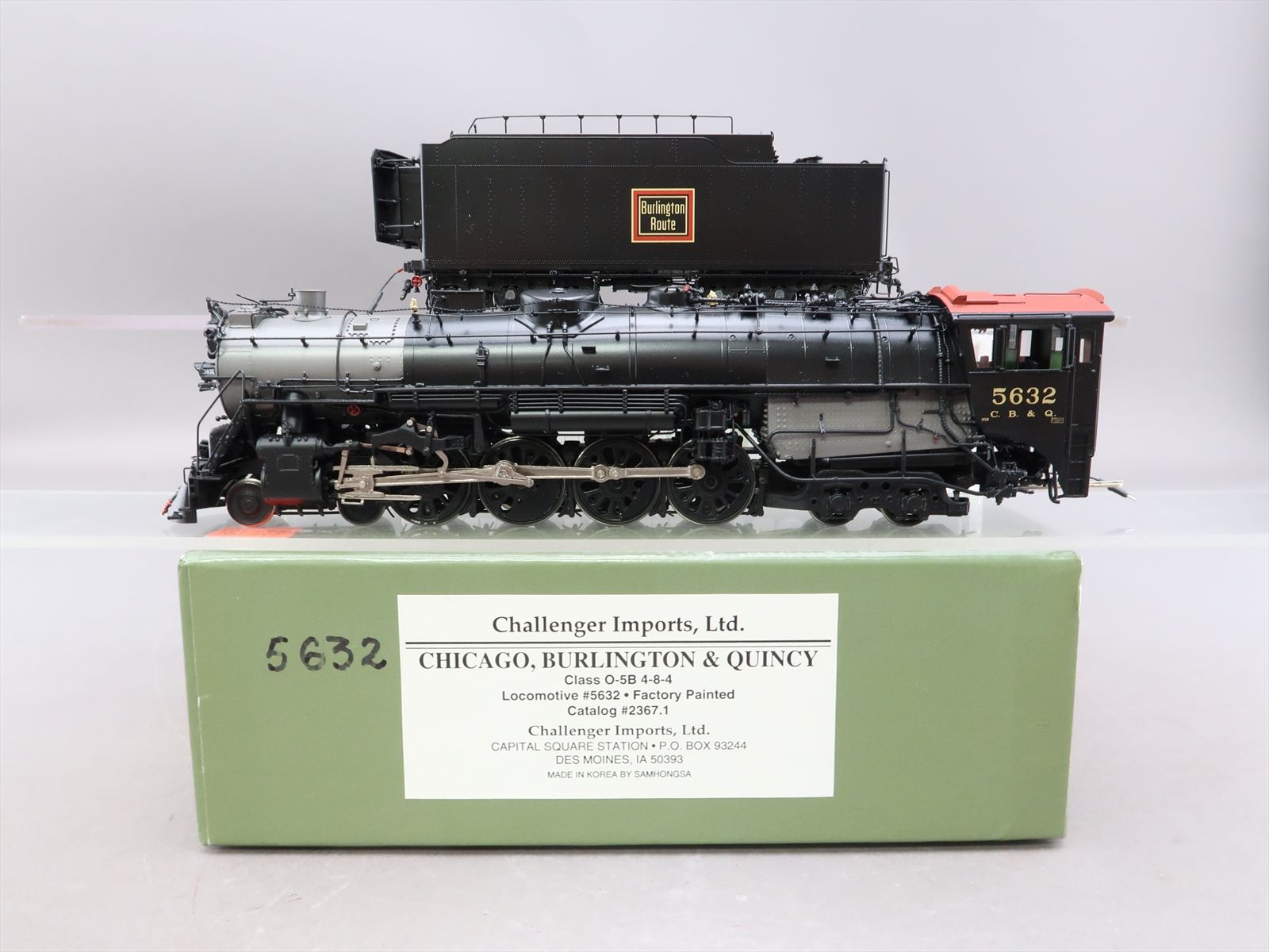 HO Brass Model - CIL 2367.1 CB&Q Burlington 4-8-4 O-5B #5632 - F/P - 2001 Run - Samhongsa