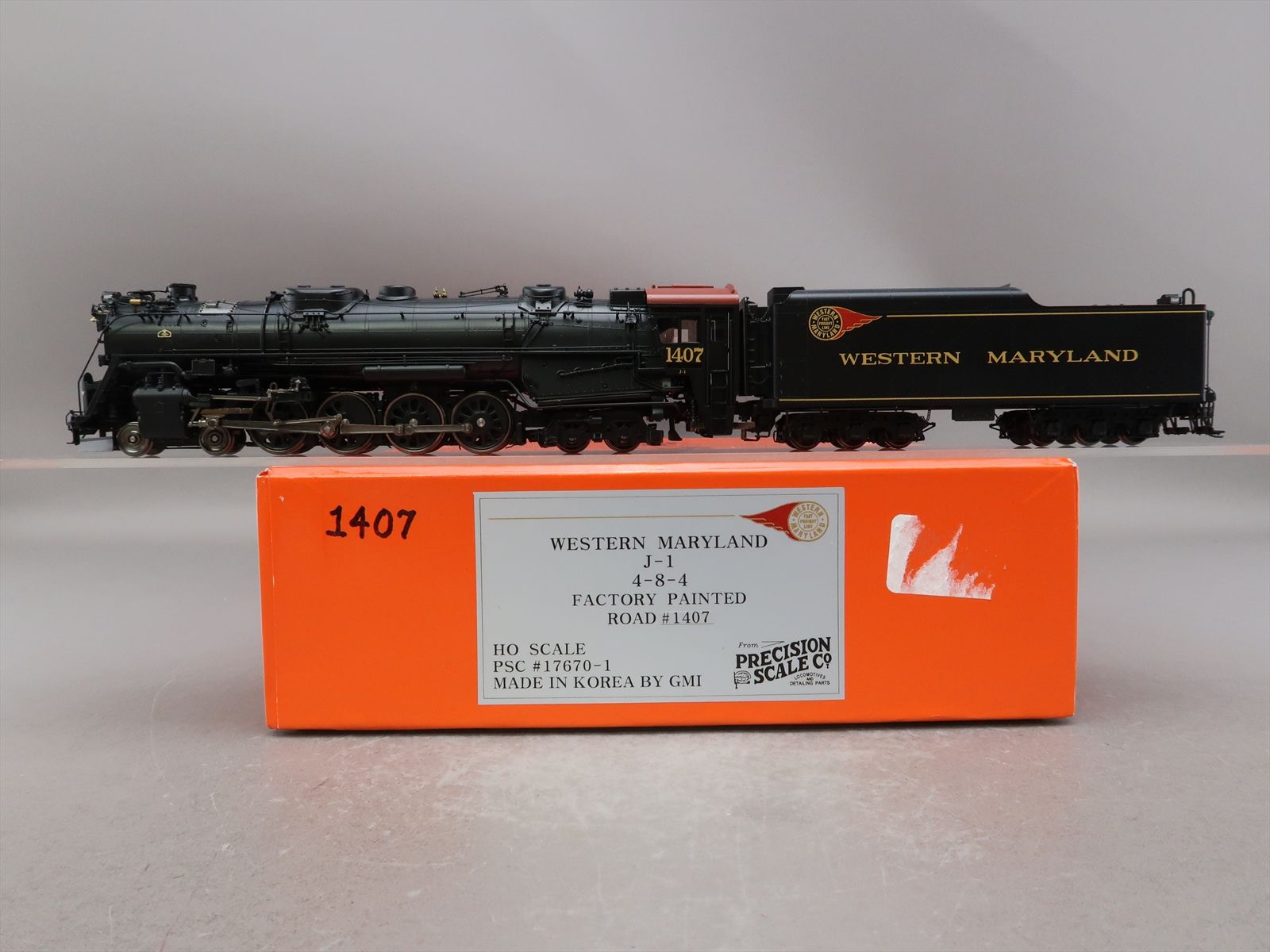 HO Brass Model - PSC 17670-1 WM Western Maryland J-1 4-8-4 #1407 - F/P - GMI
