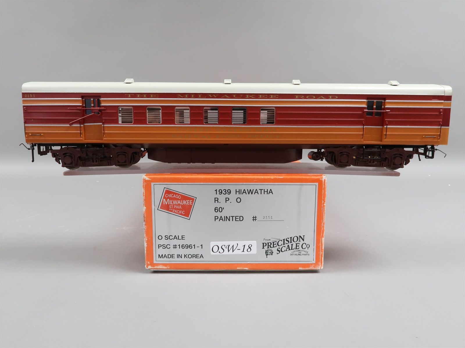 O Brass Model - PSC 16961-1 Milwaukee Road 1939 Hiawatha 60' RPO #2151 ...