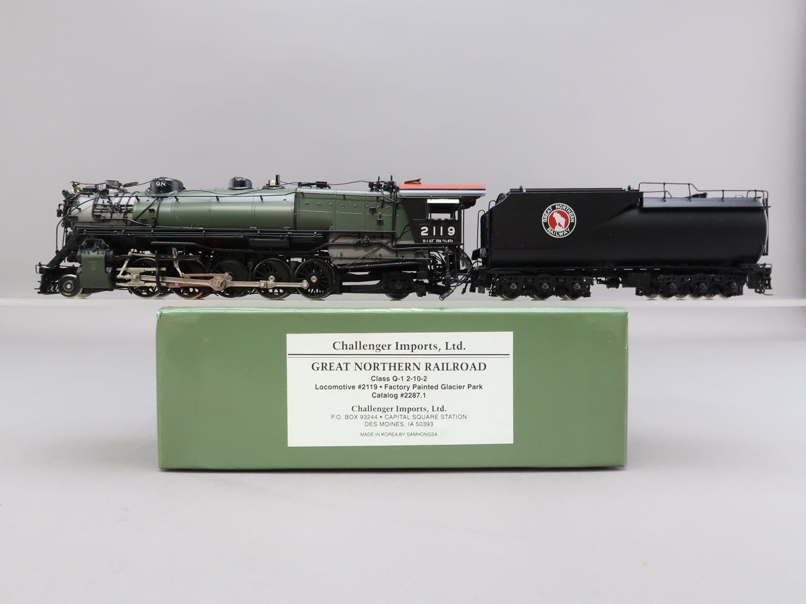 HO Brass Model - CIL 2287.1 GN Great Northern Q-1 2-10-2 Green Boiler ...