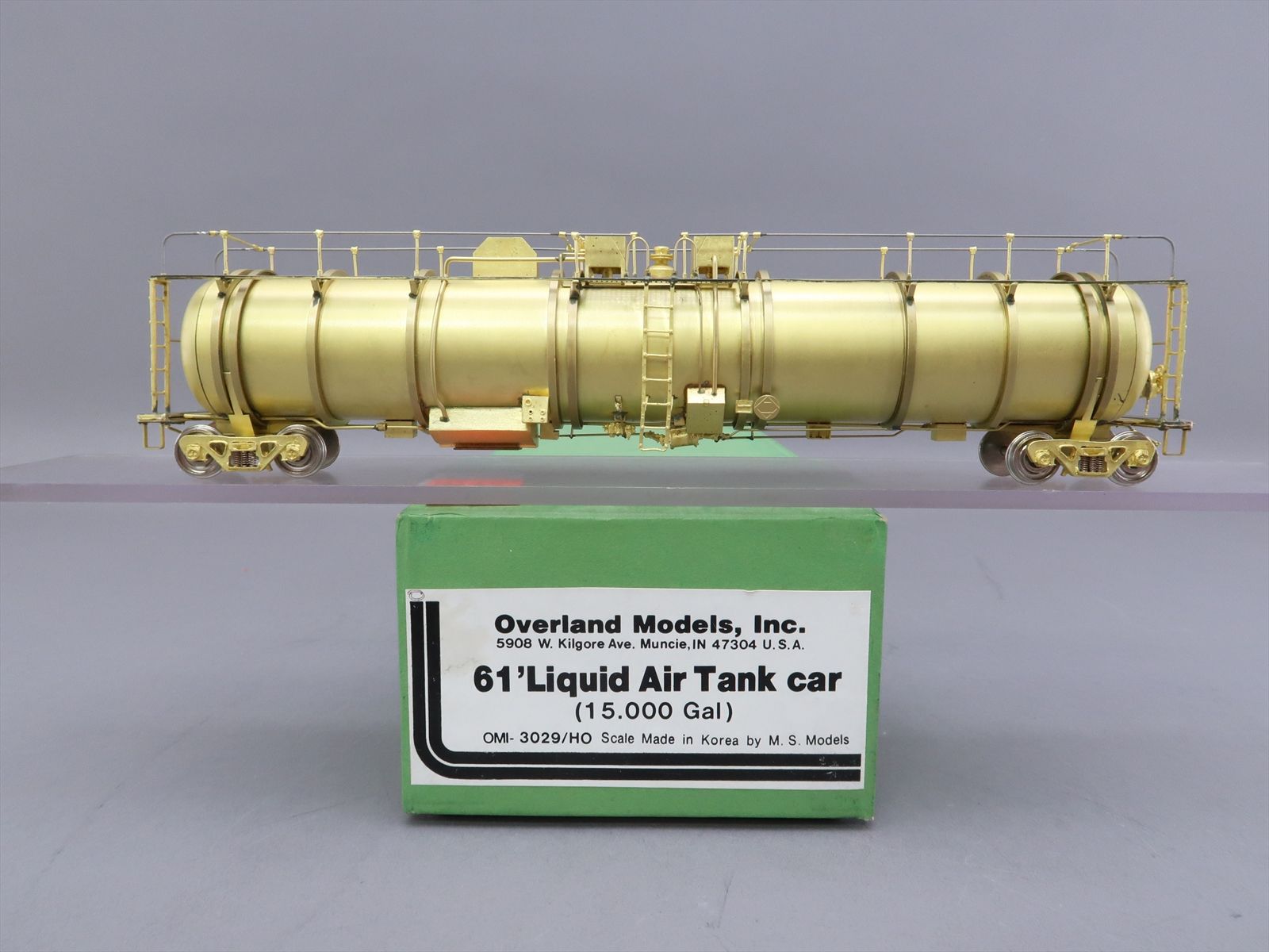 HO Brass Model - OMI 3029 61' Liquid Air Tank Car 15000 Gallon - Unpainted - 1987 Run - M.S. Models