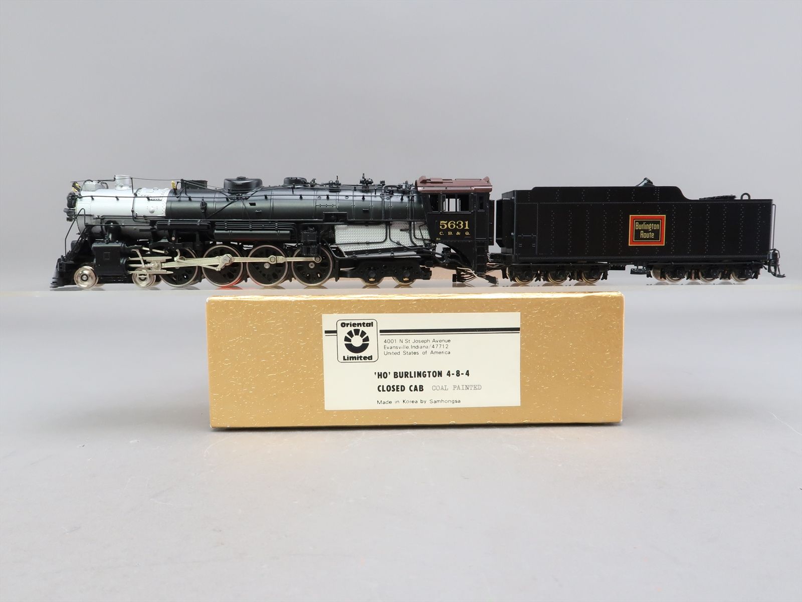 HO Brass Model - Oriental CB&Q Burlington 4-8-4 O-5 Closed Cab Coal #5631 - F/P + DCC ONLY ...