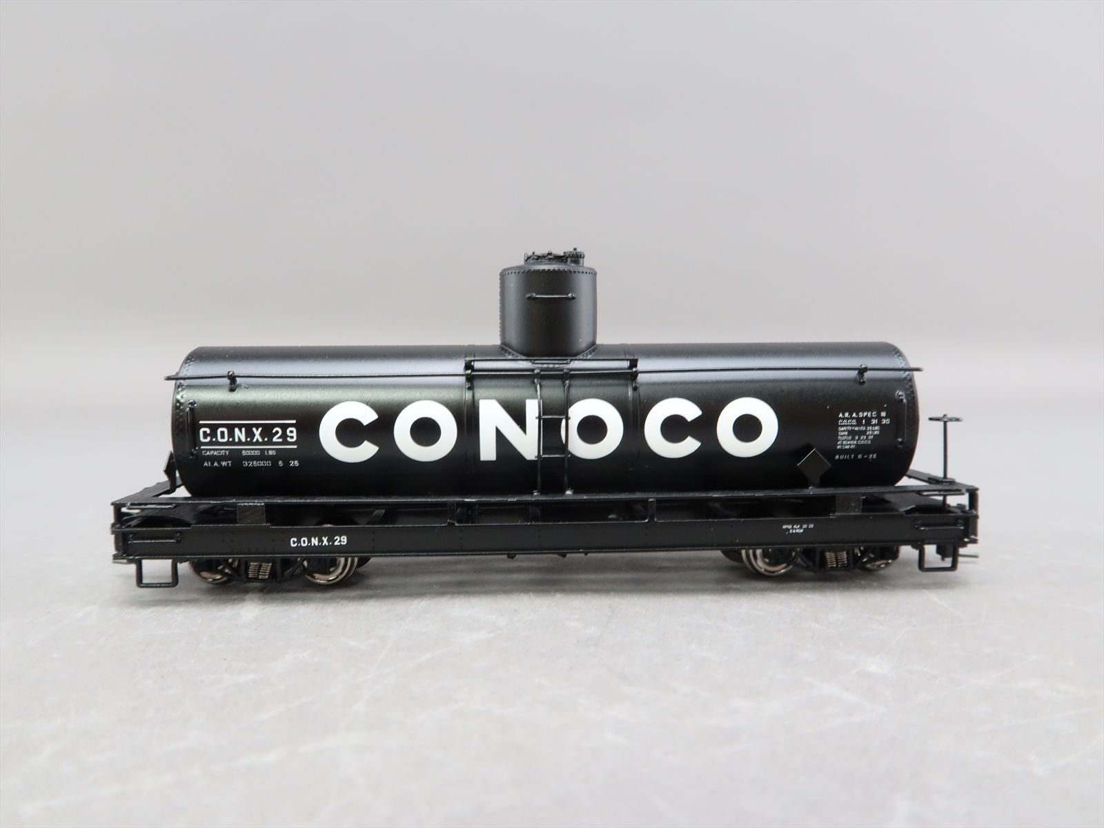 HOn3 Brass Model - DP 3080.1 CONX Conoco Tank Car #29 Narrow Dome - F/P - Black - 2019 Run - Juwon