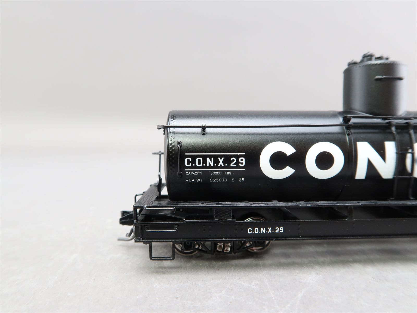 HOn3 Brass Model - DP 3080.1 CONX Conoco Tank Car #29 Narrow Dome - F/P - Black - 2019 Run - Juwon