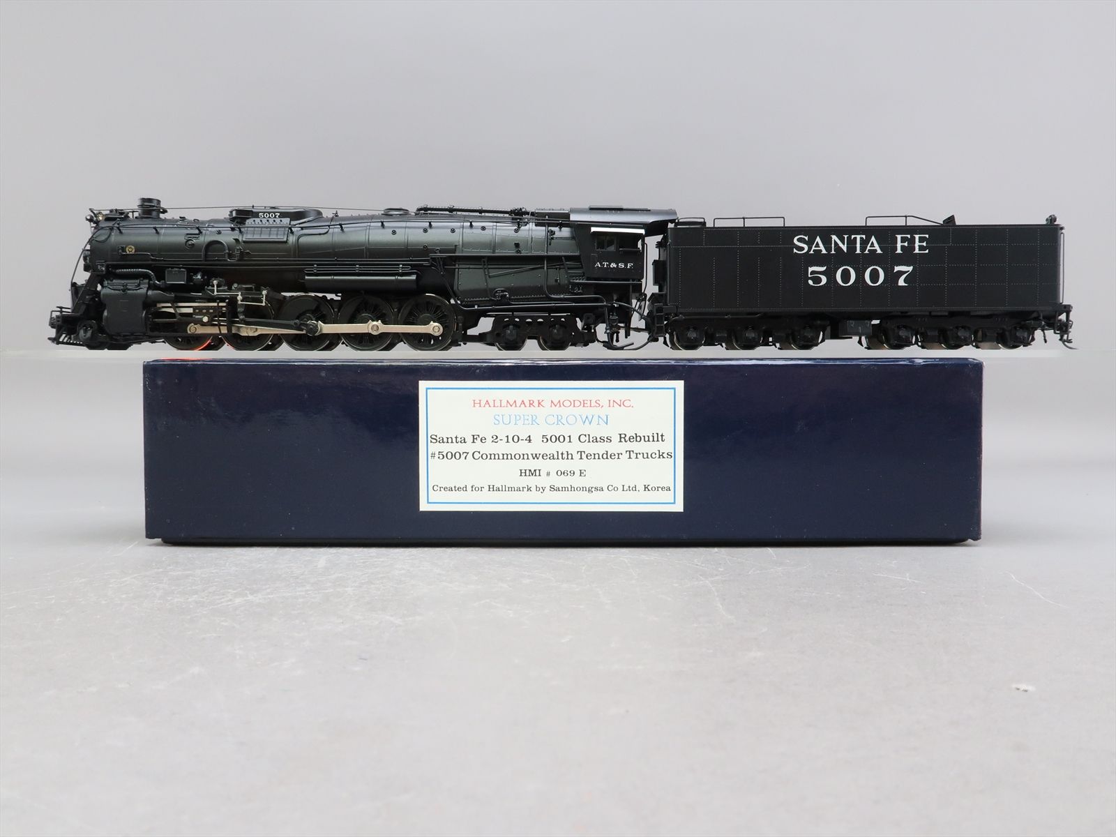 HO Brass Model - Hallmark 069E Super Crown AT&SF Santa Fe 2-10-4 #5007 - F/P - 1996 Run - Samhongsa