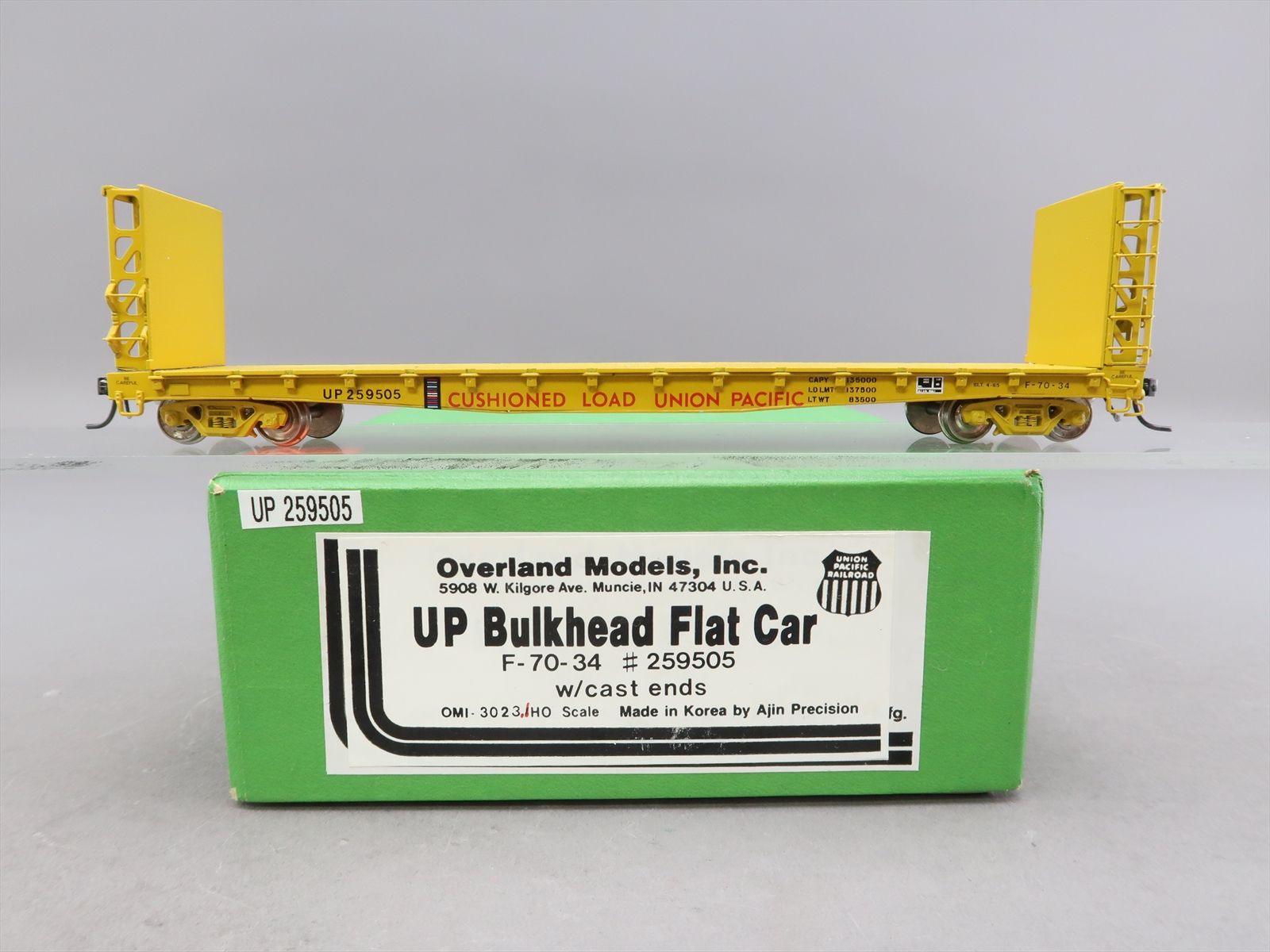 HO Brass Model - OMI 3023 UP Union Pacific Bulkhead Flatcar Flat Car F ...