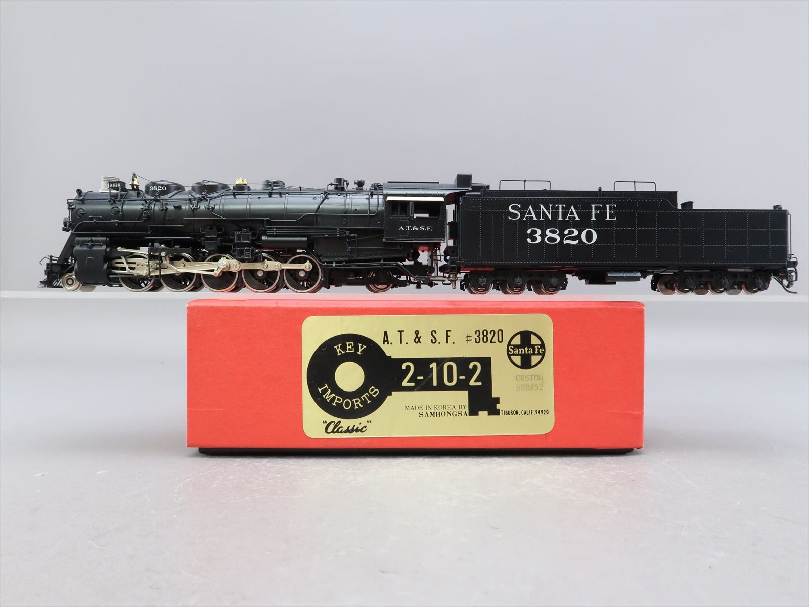 HO Brass Model - Key CS#52 AT&SF Santa Fe 2-10-2 #3820 - F/P - 1986 ...