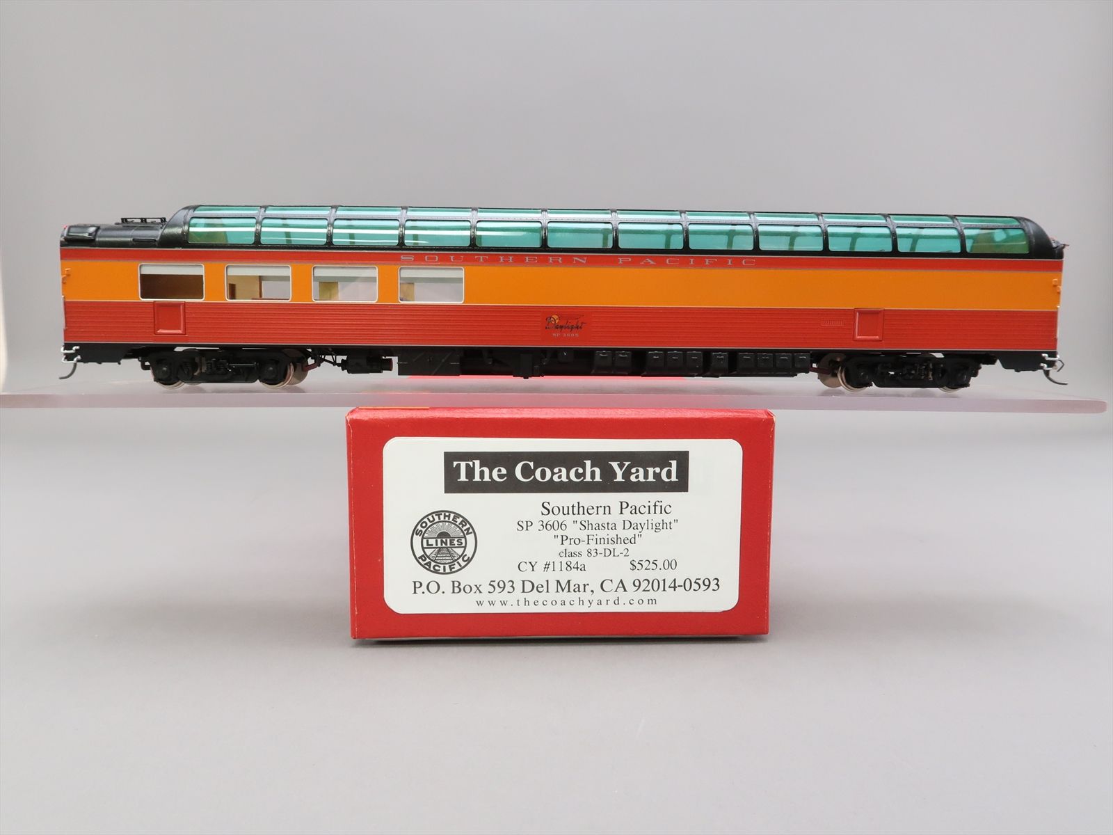 HO Brass Model - TCY 1184a SP Southern Pacific 74 Seat Full Dome Lounge ...