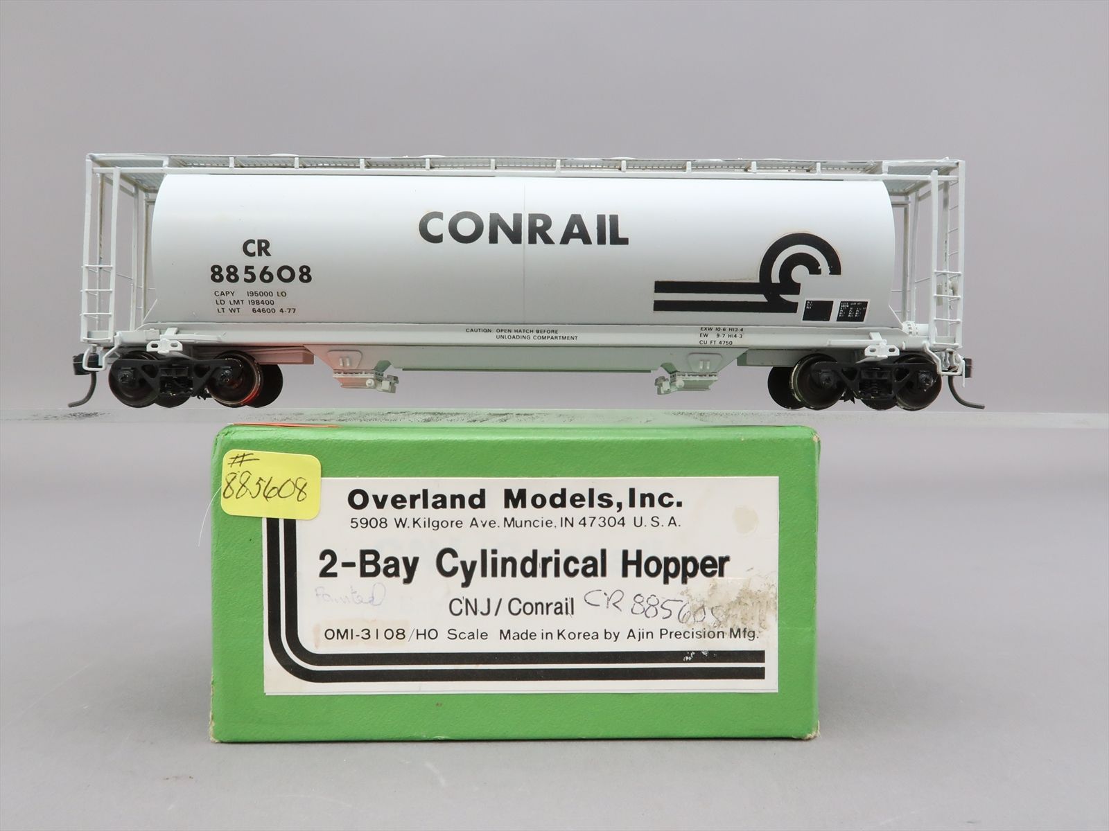 HO Brass Model - OMI 3108 CR Conrail 2 Bay Cylindrical Hopper #885608 ...