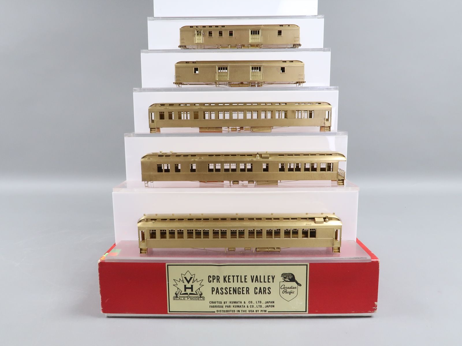 HO Brass Model - VH CPR CP Kettle Valley 5-Car Passenger Set - Unpainted - Kumata