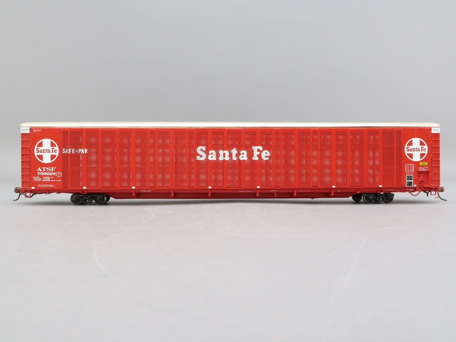 HO Brass Model - OMI 3251 AT&SF Santa Fe Safe-T-Pack Auto Rack Tri ...