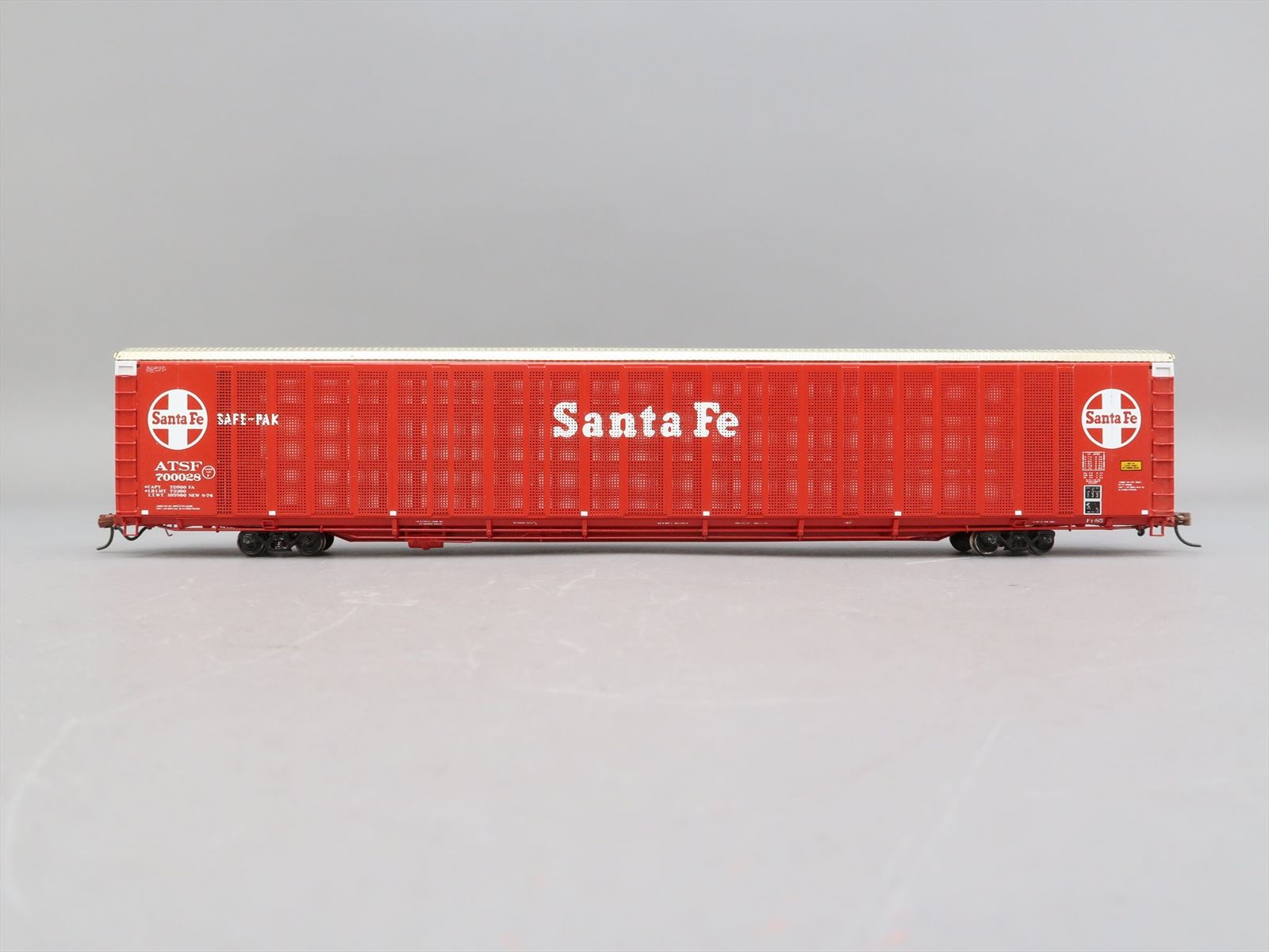 HO Brass Model - OMI 3251 AT&SF Santa Fe Safe-T-Pack Auto Rack Tri ...