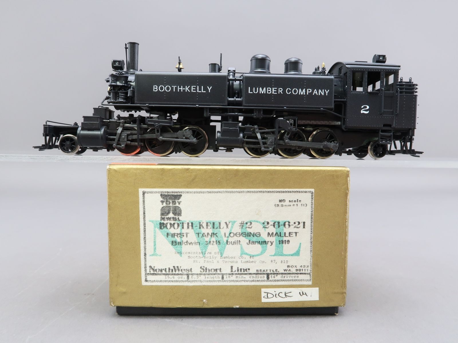 HO Brass Model - NWSL Booth Kelly 2-6-6-2T First Tank Logging Mallet #2 ...