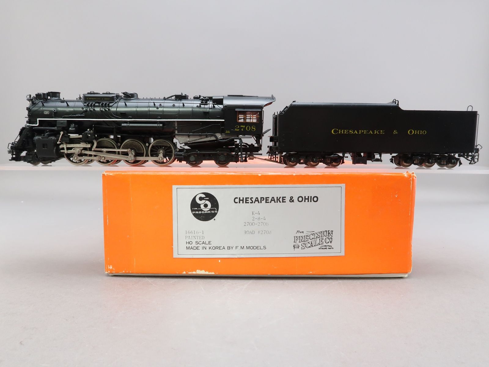 HO Brass Model – PSC 16616-1 C&O Chesapeake & Ohio K-4 2-8-4 #2708 – F ...