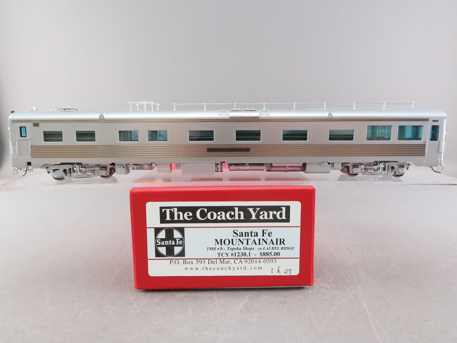 HO Brass Model - TCY 1230.1 AT&SF Santa Fe Business Car ex Laurel Ridge Mountainair - F/P ...