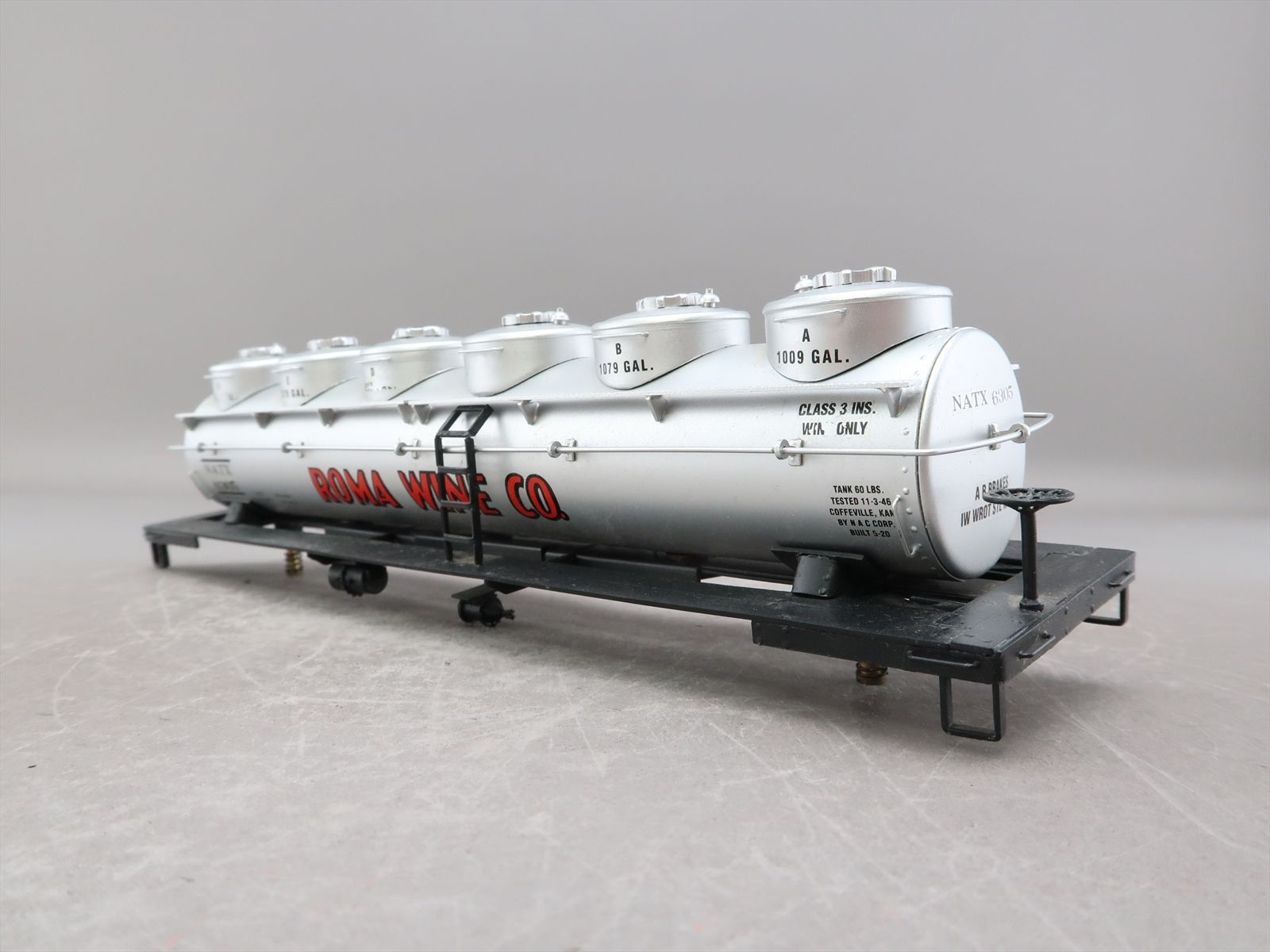 O 3-Rail Brass Model - Sunset NATX Roma Wine Co. 6-Dome Tank Car #6305 ...