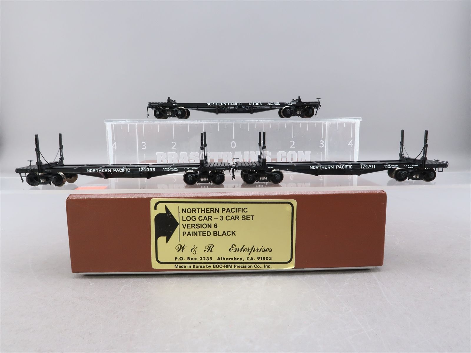 HO Brass Model - W&R NP Northern Pacific Truss Rod Log Car Set of 3 - F ...