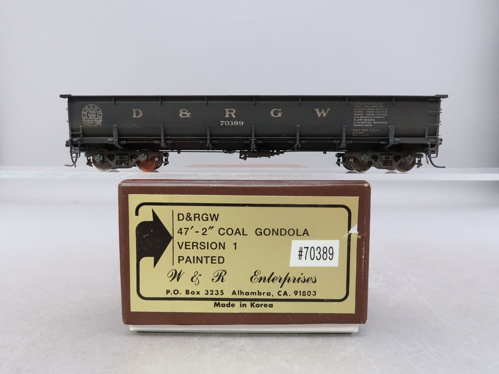 HO Brass Model - W&R D&RGW Rio Grande Coal Gondola Version 1 #70389 - F ...