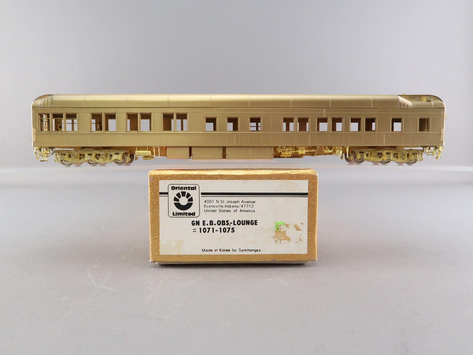 HO Brass Model - Oriental GN Empire Builder Observation Lounge #1071-1075 - Unpainted - 1986 Run ...