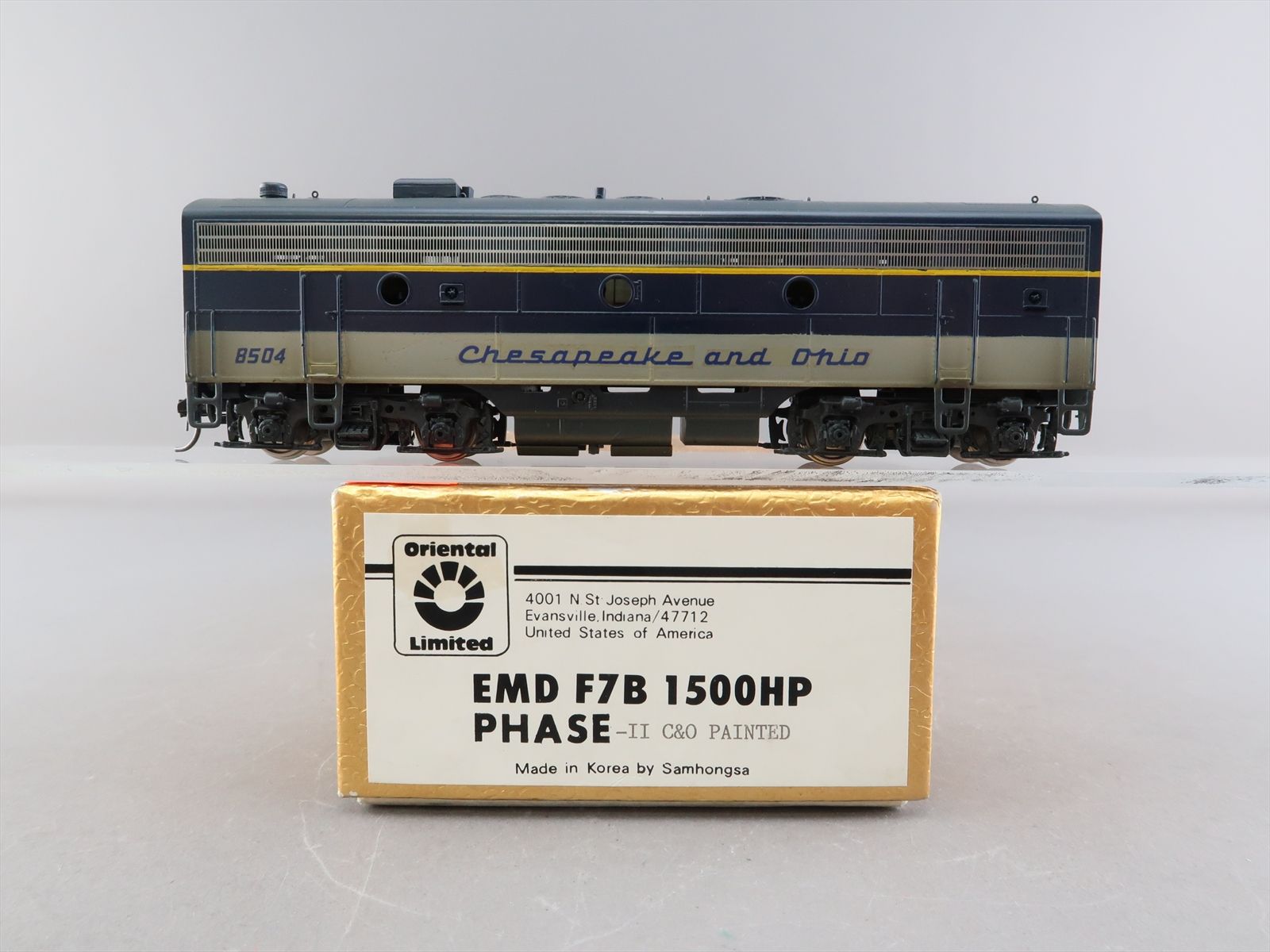 HO Brass Model - Oriental P708 C&O Chesapeake & Ohio F7 F7B Phase II #8504 - F/P + Weathered ...