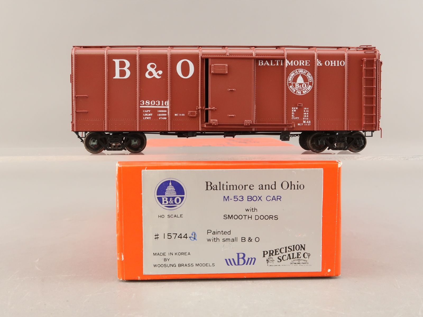 HO Brass Model - PSC 15744-2 B&O Baltimore & Ohio M-53 Boxcar Box Car w ...