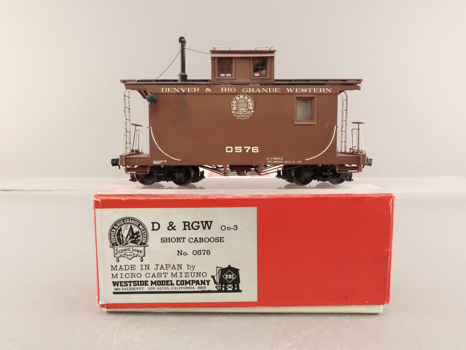 On3 Brass Model - WMC D&RGW Rio Grande Short Caboose #0576 - Custom ...