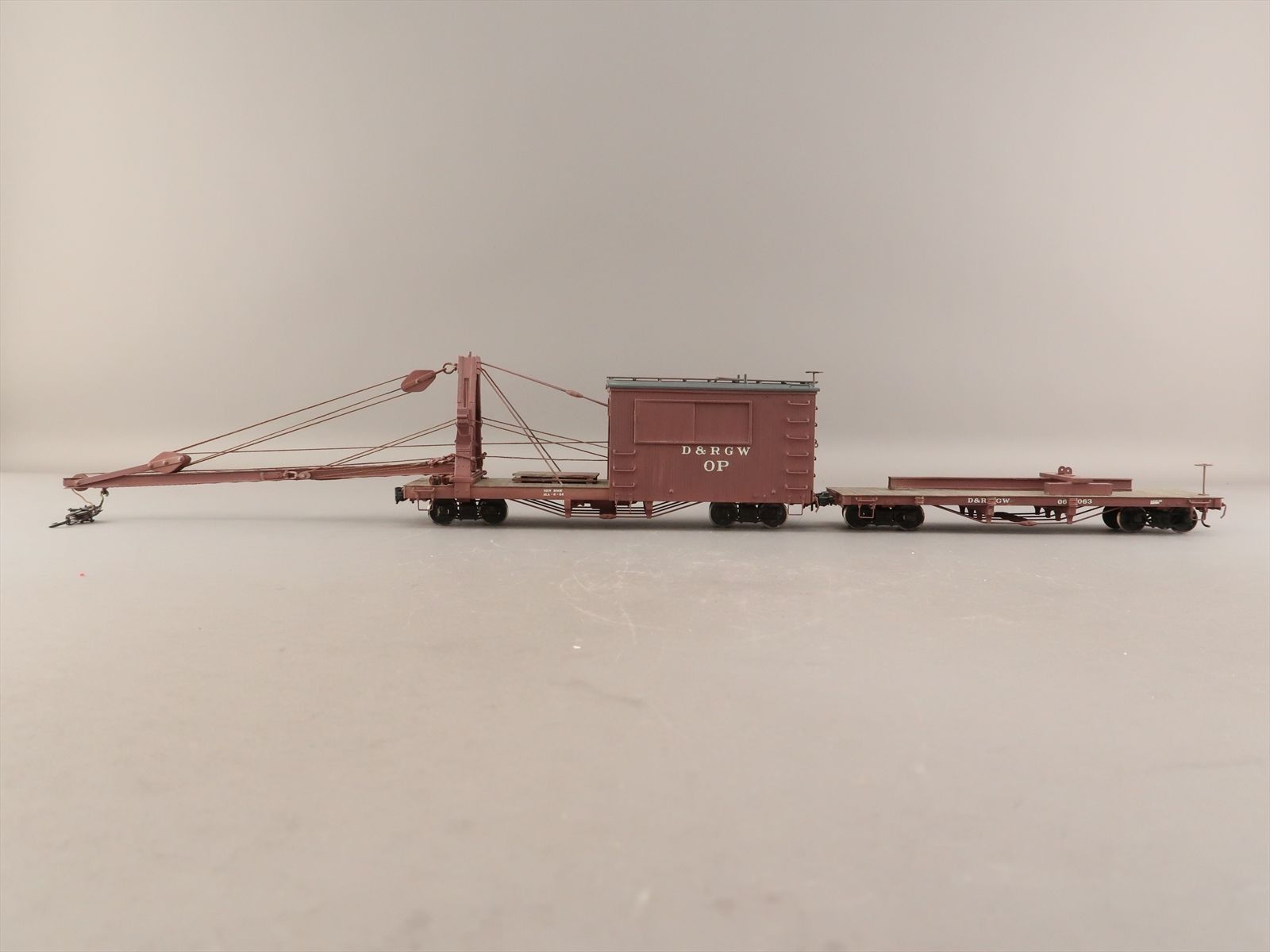 On3 Brass Model - WMC D&RGW Rio Grande Derrick OP w/ Idler Car - Custom ...