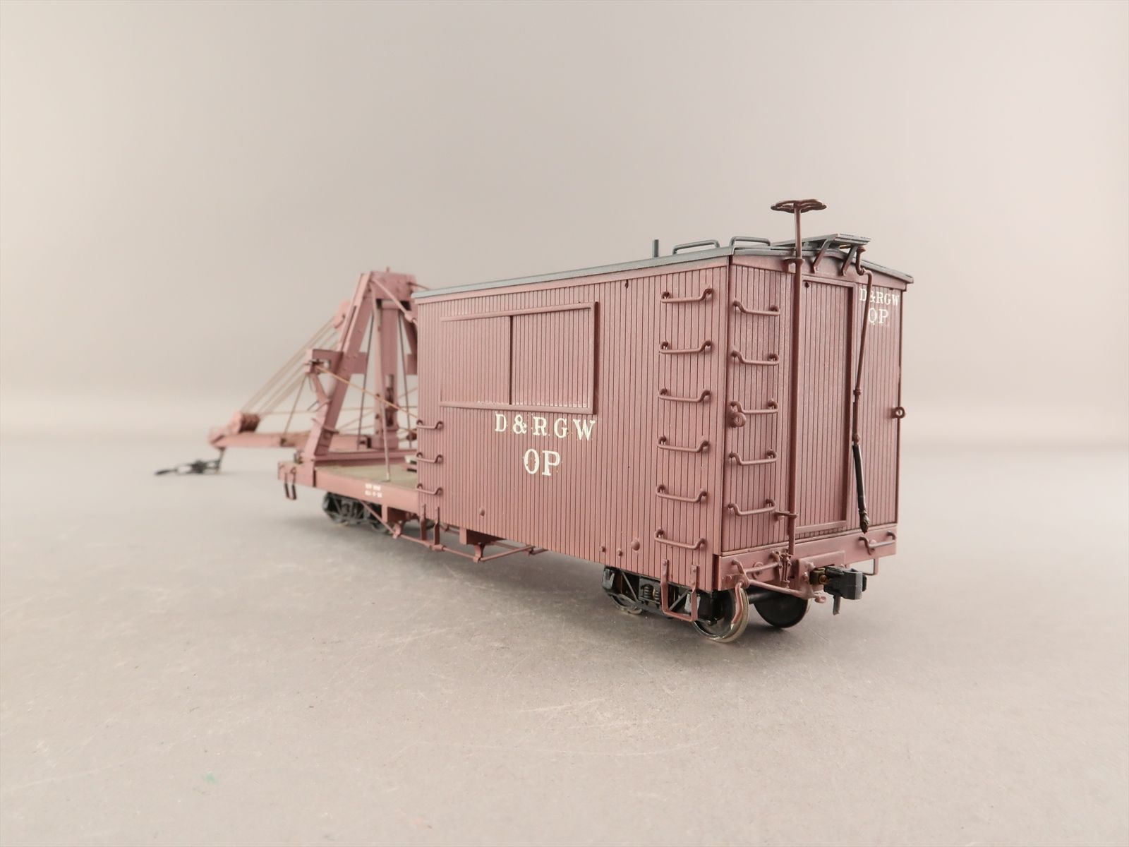 On3 Brass Model - WMC D&RGW Rio Grande Derrick OP w/ Idler Car - Custom ...