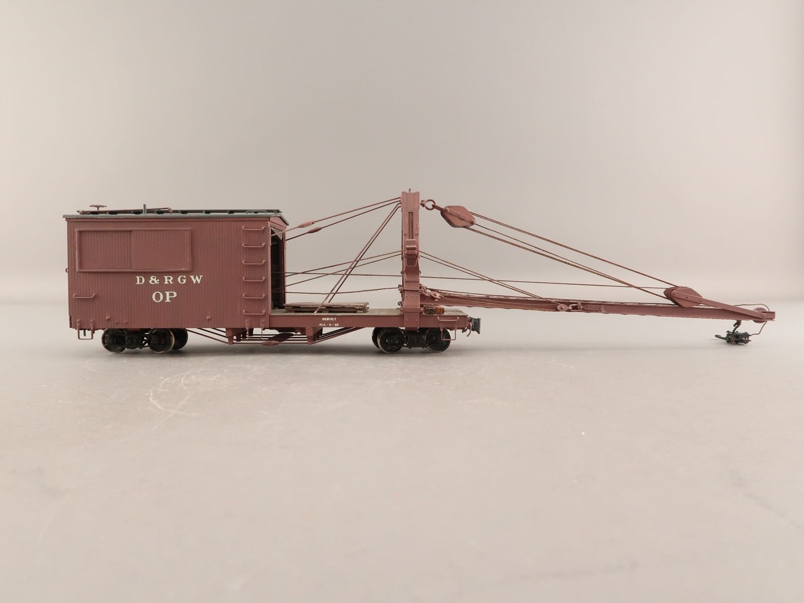 On3 Brass Model - WMC D&RGW Rio Grande Derrick OP w/ Idler Car - Custom ...