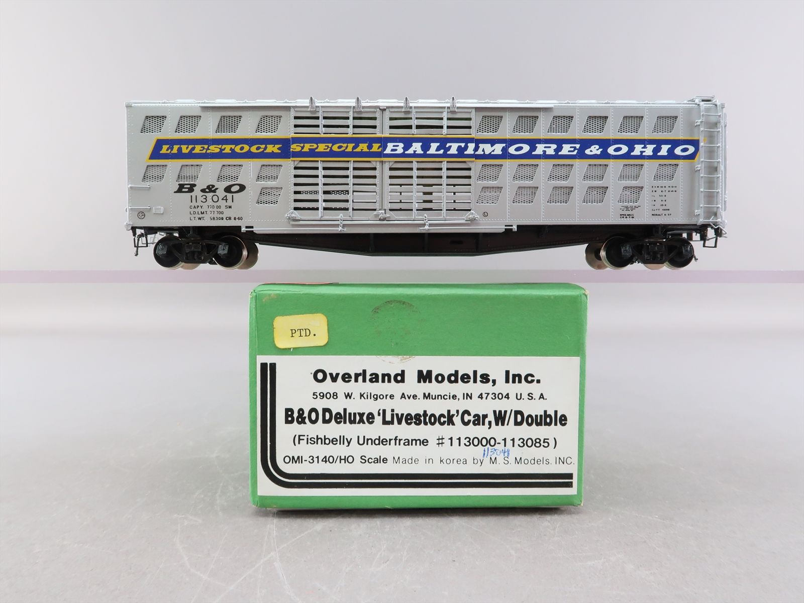 HO Brass Model - OMI 3140 B&O Baltimore & Ohio Deluxe Livestock Car ...