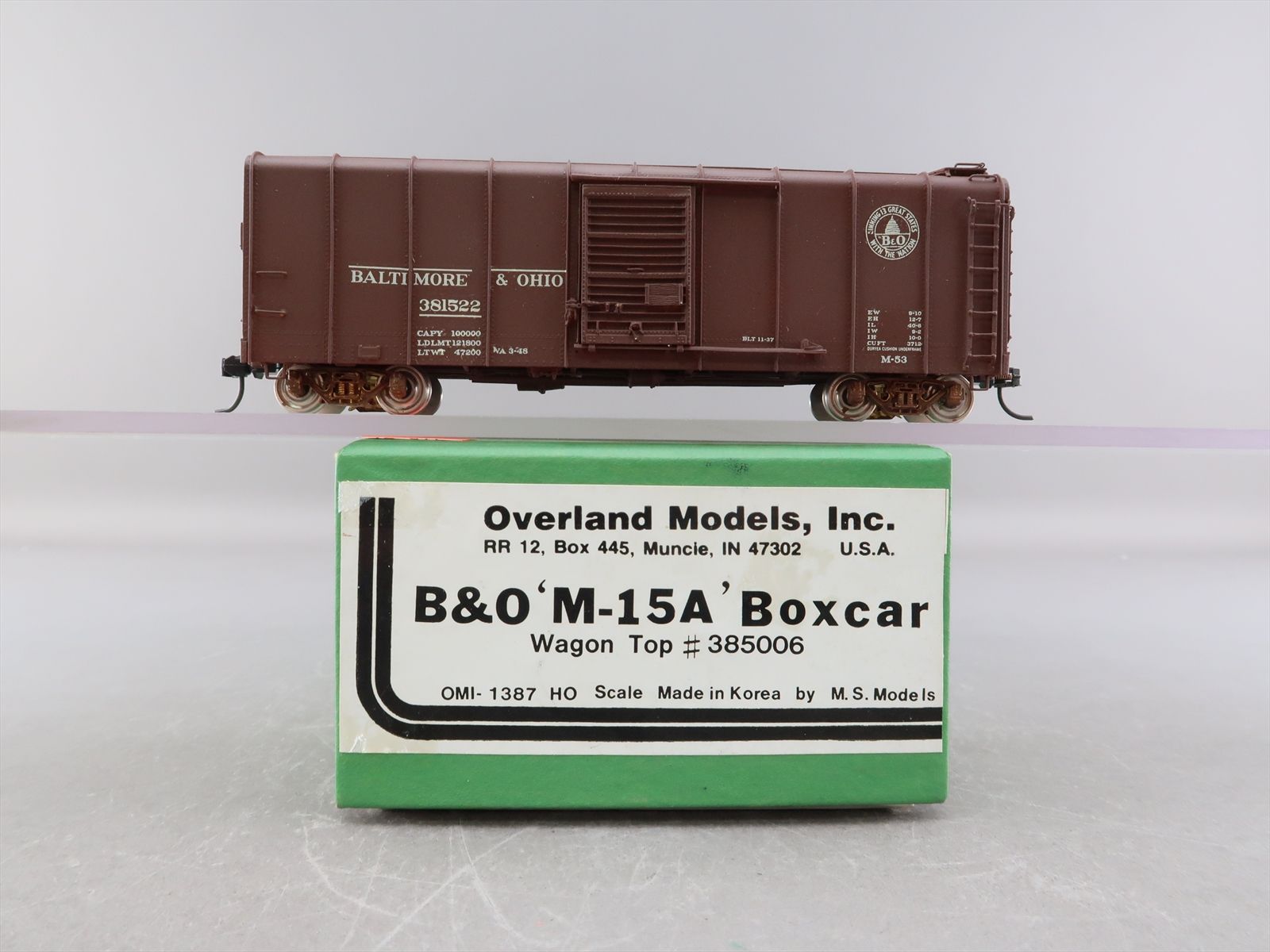 HO Brass Model - OMI 1387 B&O Baltimore & Ohio M-53A Wagon Top Boxcar ...