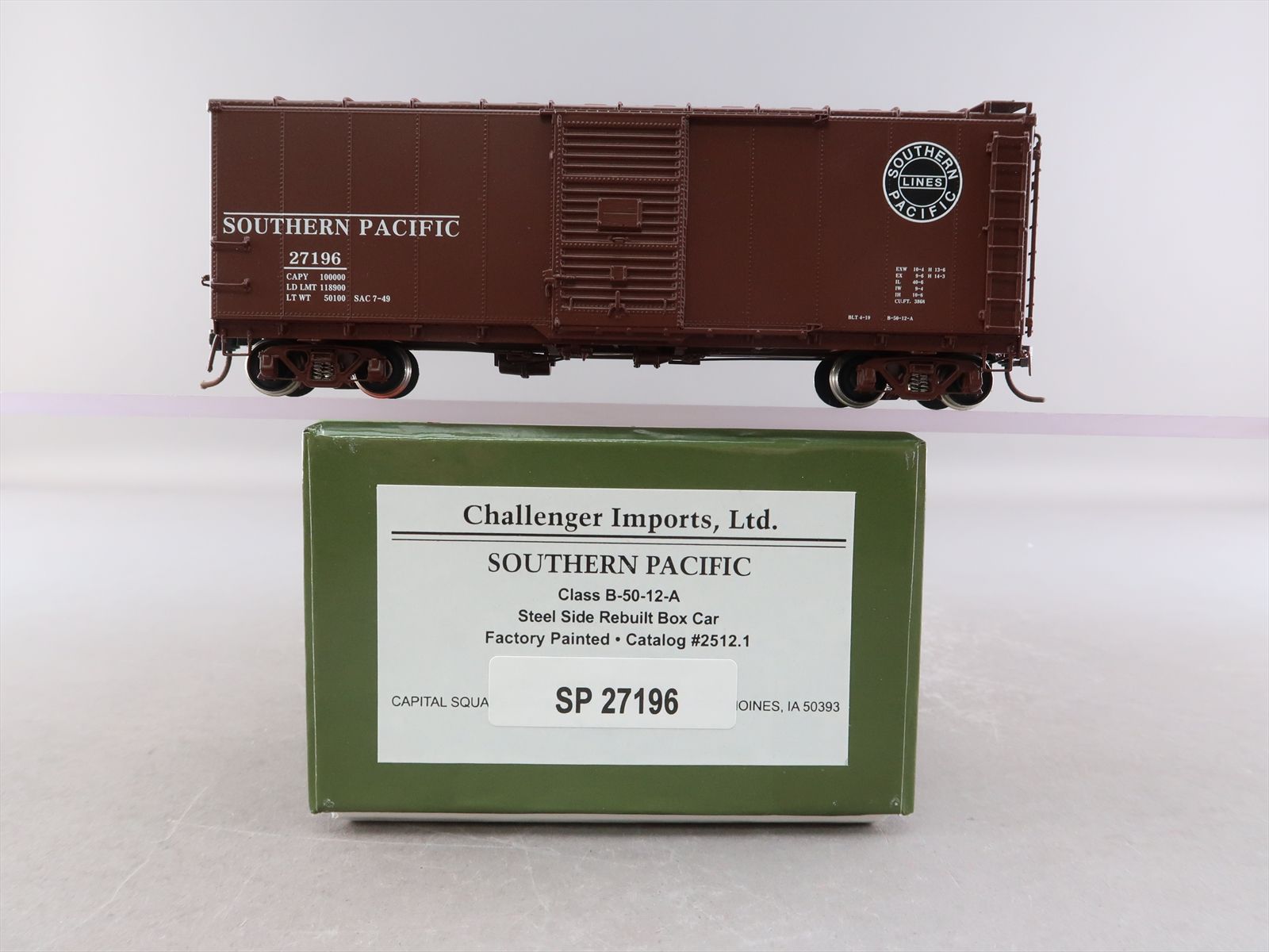 HO Brass Model - CIL 2512.1 SP Southern Pacific B-50-12-A Steel Rebuilt Boxcar #27196 - F/P ...
