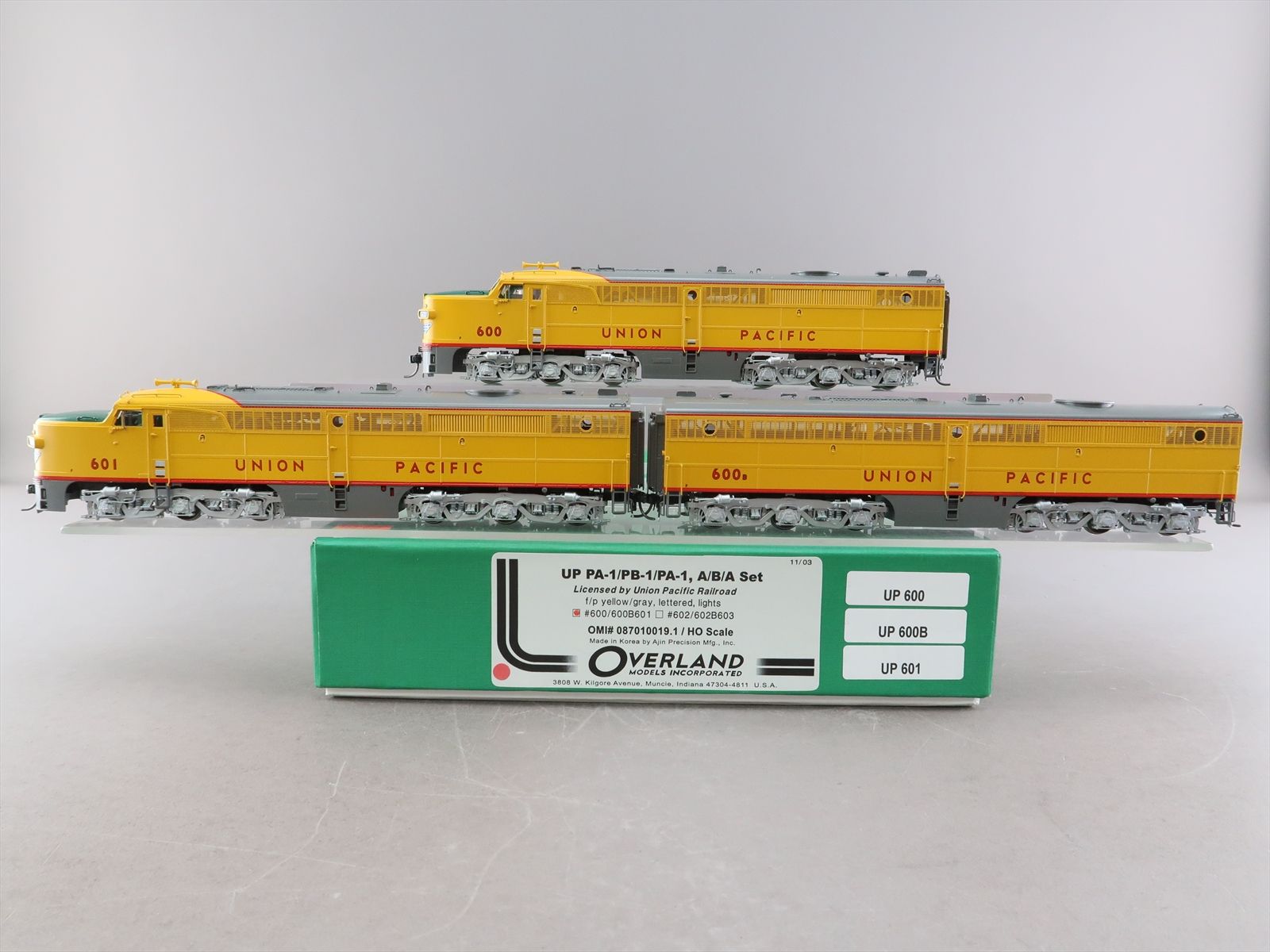 HO Brass Model - OMI 087010019.1 UP Union Pacific PA-1 PB-1 A-B-A Set ...