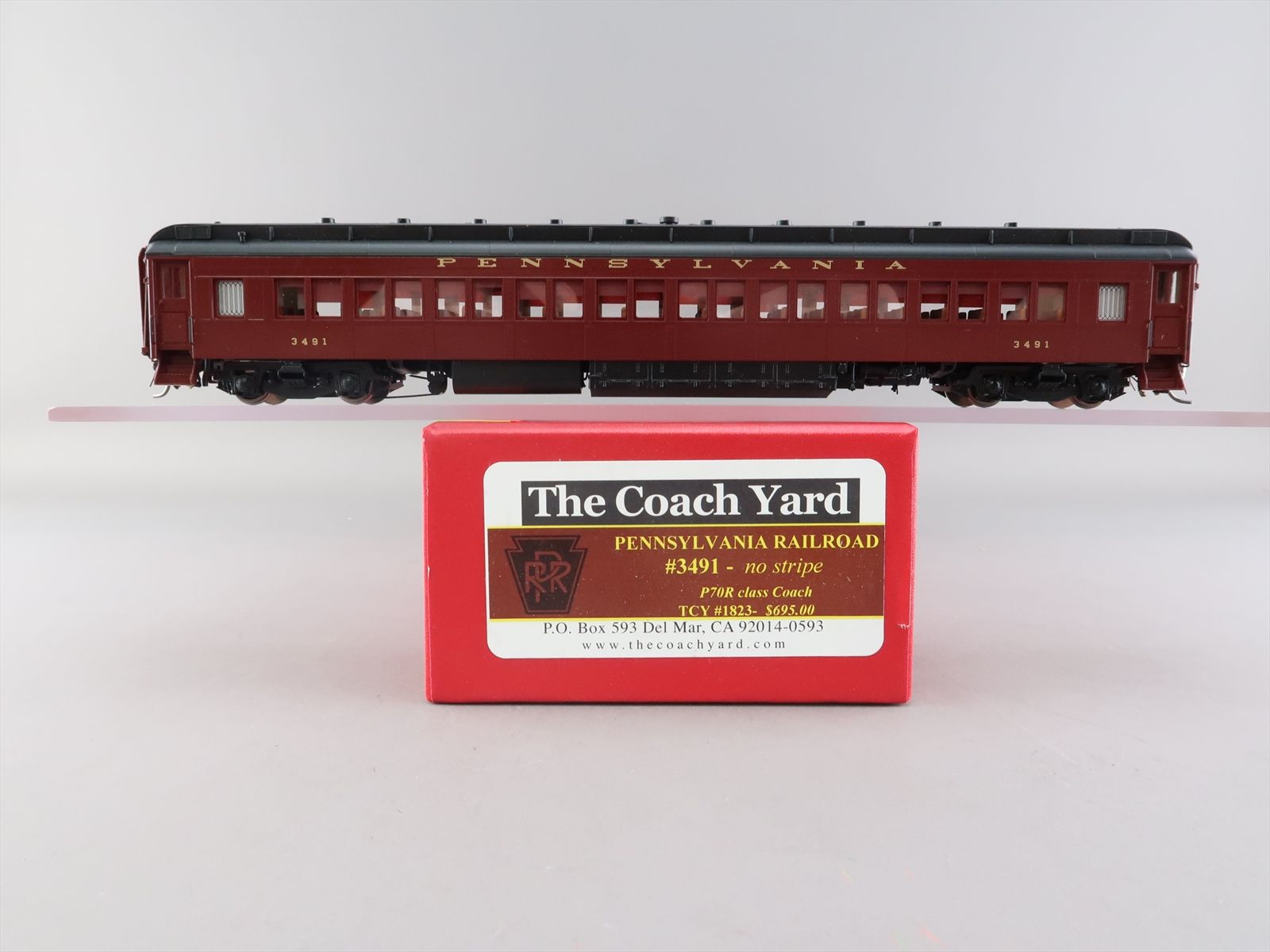 HO Brass Model - TCY 1823 PRR Pennsylvania P70R Coach #3491 No Stripe ...