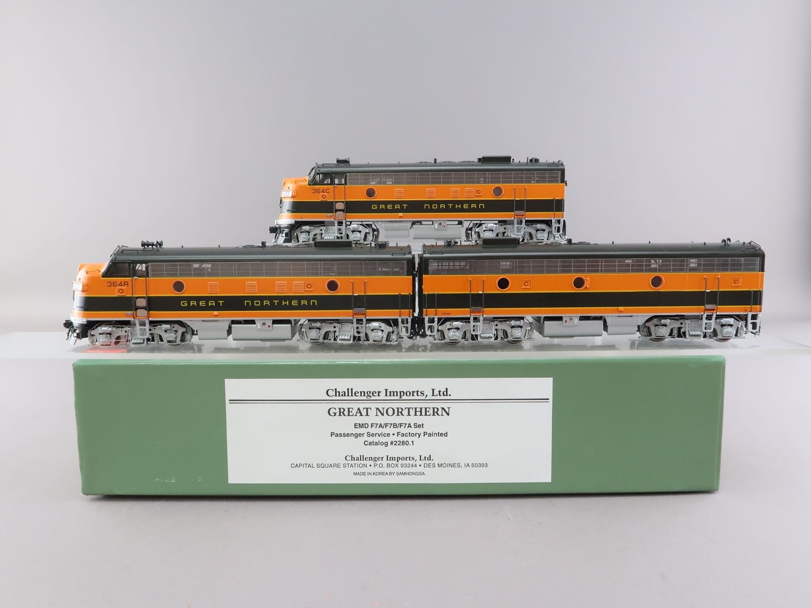 HO Brass Model - CIL 2280.1 GN Great Northern F7 F7A F7B A-B-A Set #364 ...