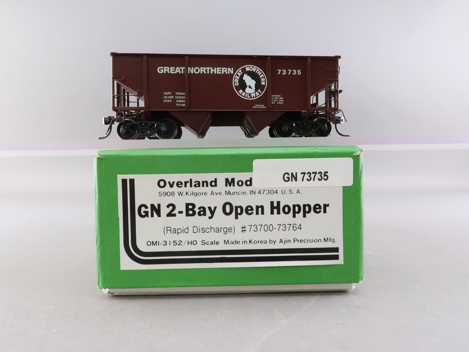 HO Brass Model - OMI 3152 GN Great Northern 2 Bay Open Hopper Rapid ...