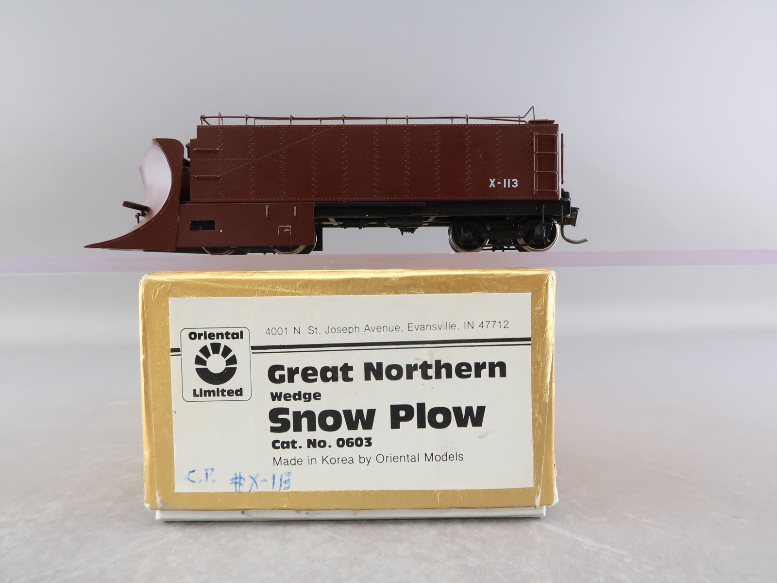 HO Brass Model - Oriental 0603 GN Great Northern Wedge Snow Plow X113 ...