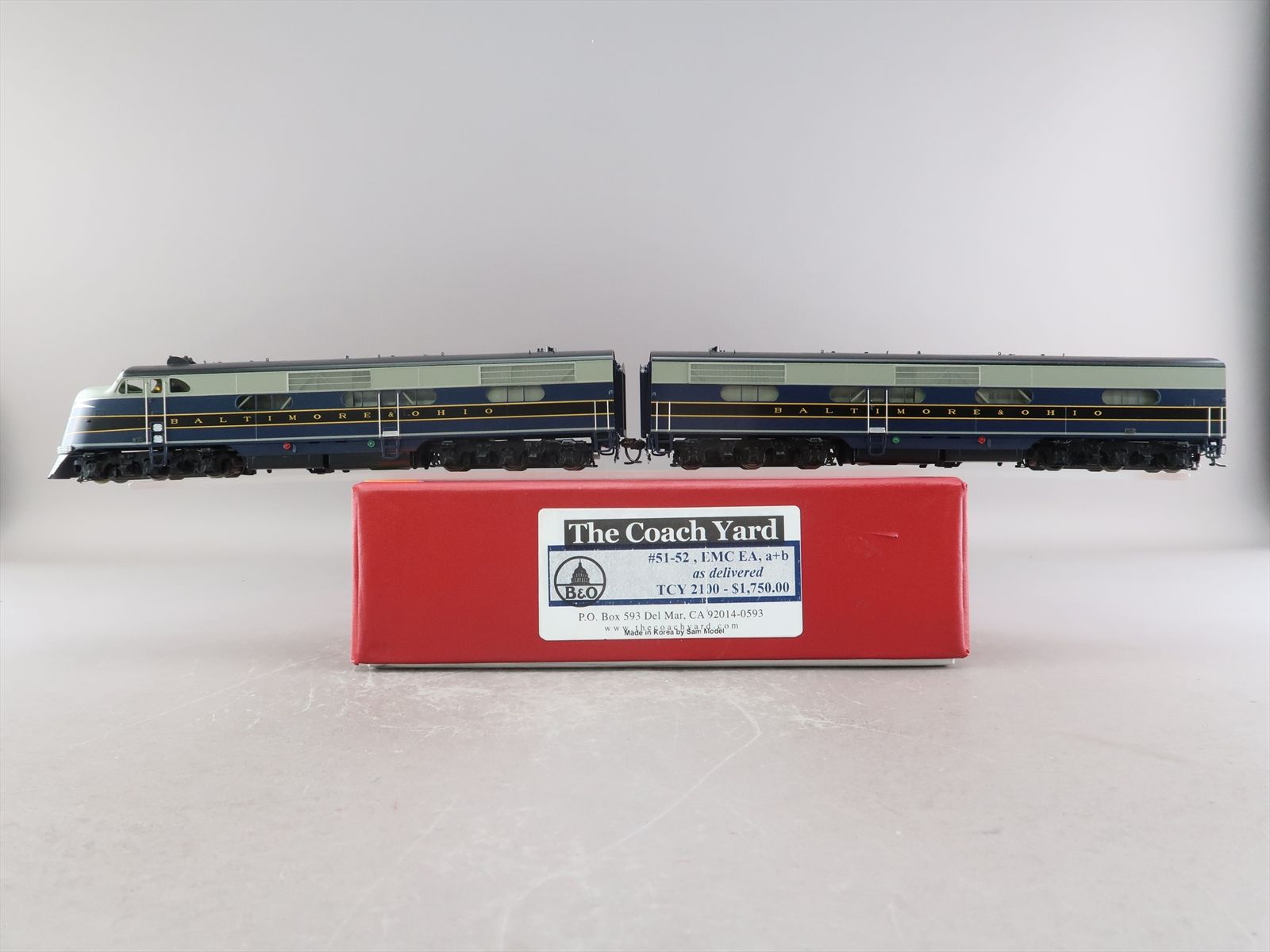 HO Brass Model - TCY 2100 B&O Baltimore & Ohio EMC EA EB A-B Set As ...