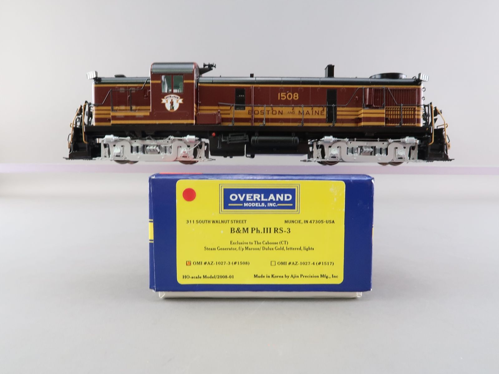 HO Brass Model - OMI AZ-1027-3 B&M Boston & Maine Phase III RS-3 #1508 ...