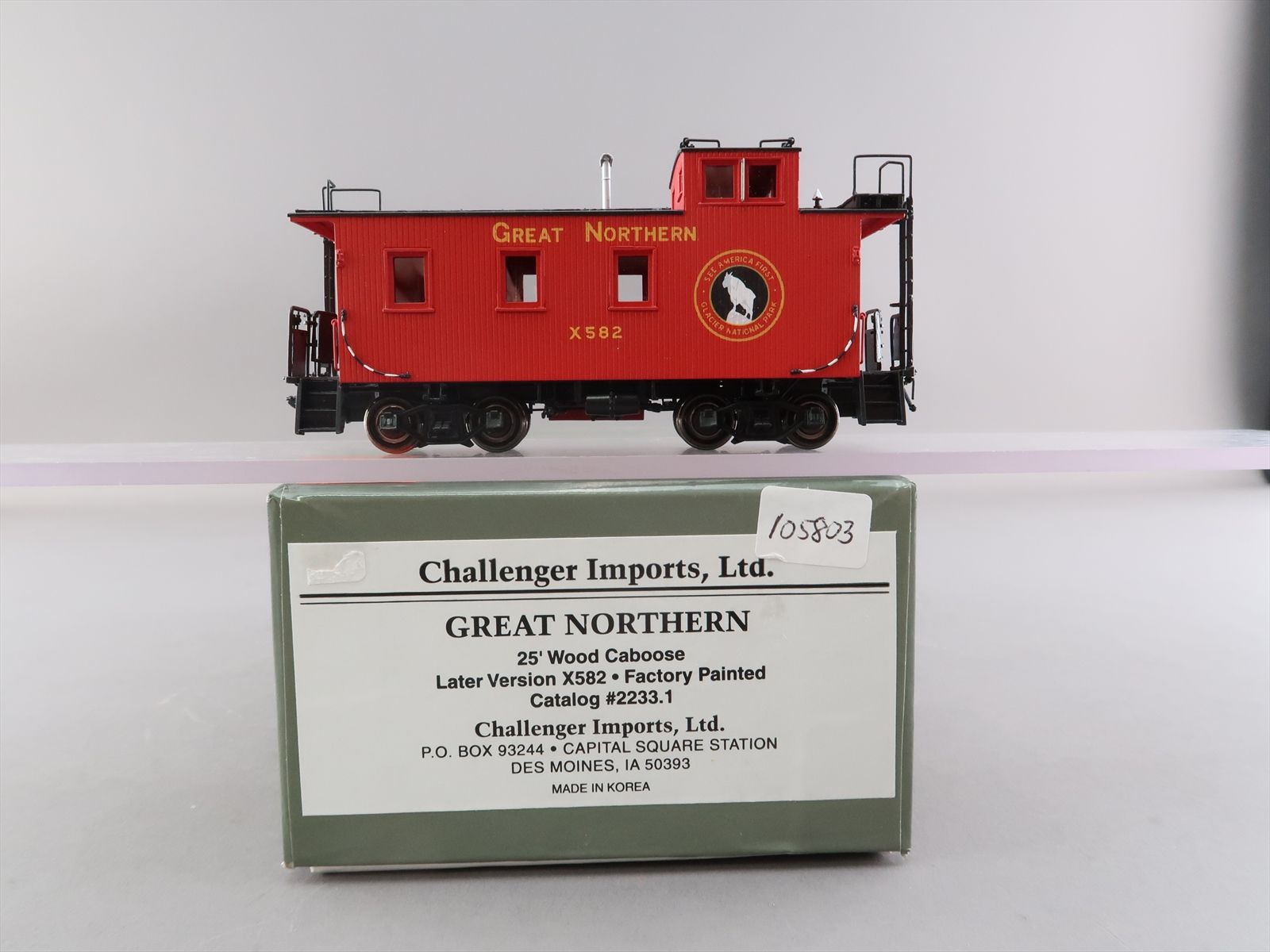 HO Brass Model - CIL 2233.1 GN Great Northern 25' Wood Caboose Later ...