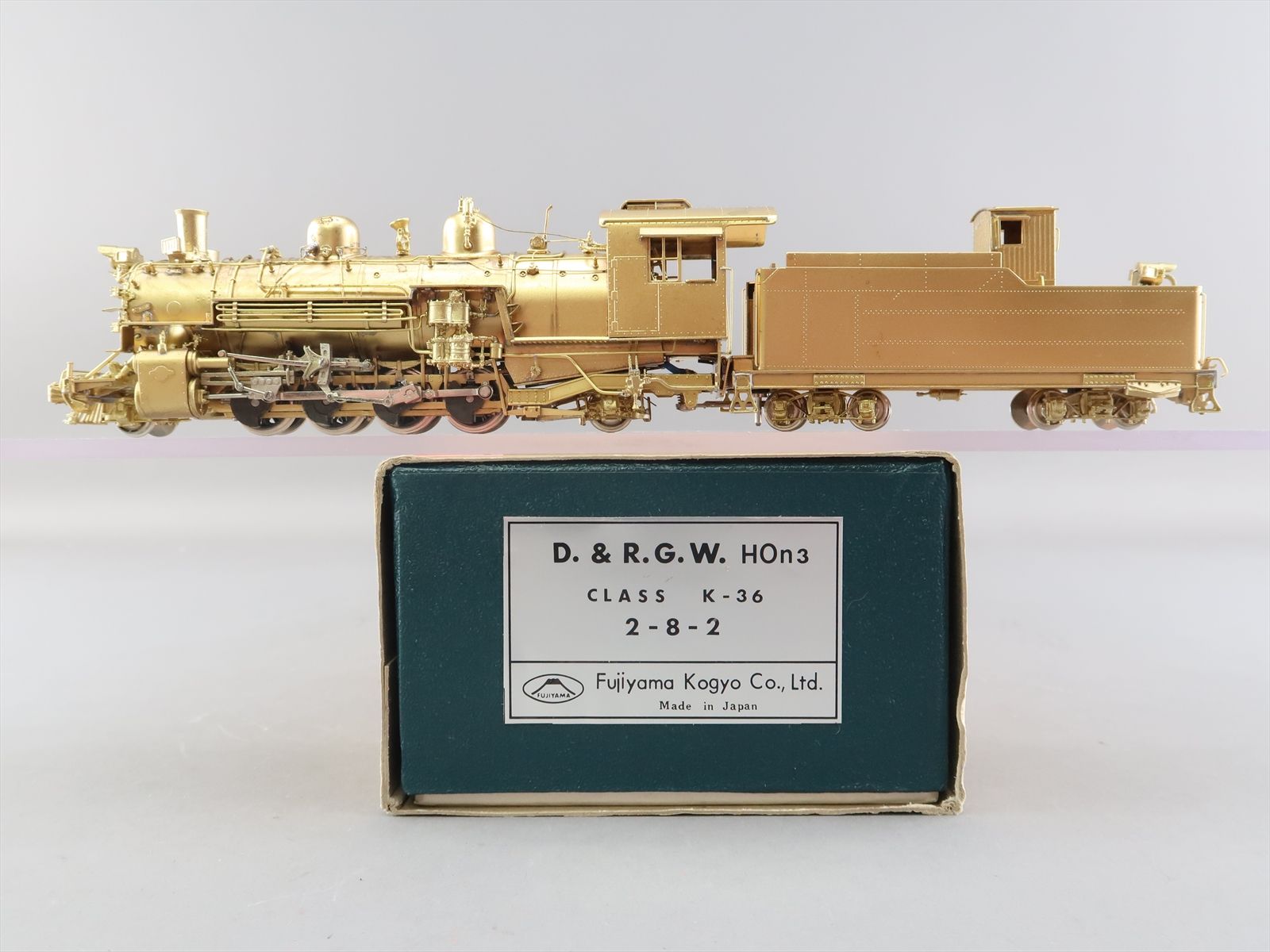 HOn3 Brass Model - PFM D&RGW Rio Grande 2-8-2 K-36 Mikado - Unpainted - 1977 Run - Fujiyama