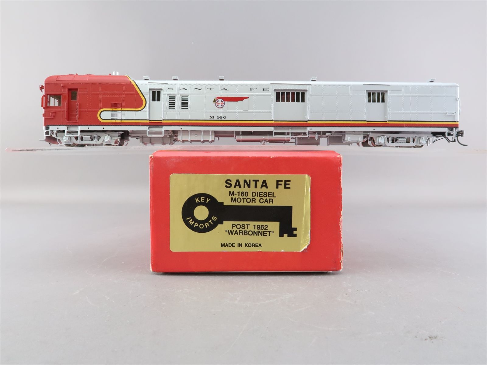 HO Brass Model - Key ATSF Motor Car Doodlebug M-160 Post 1962 Warbonnet - F/P - 1998 Run - Made ...