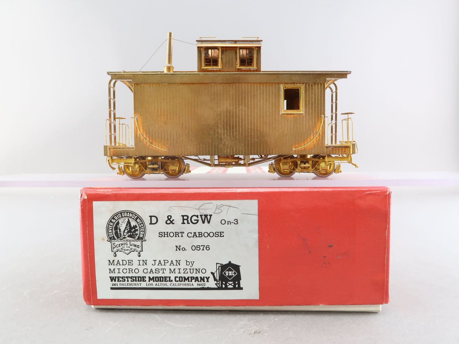 On3 Brass Model - WMC D&RGW Rio Grande Short Caboose #0576 - Unpainted - Mizuno