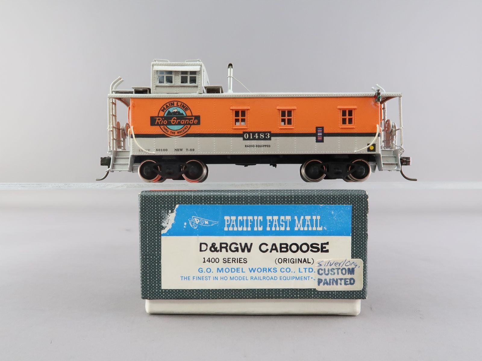 HO Brass Model - PFM D&RGW Rio Grande 1400 Original Steel Caboose #01483 - Custom - 1968 Run - GOM