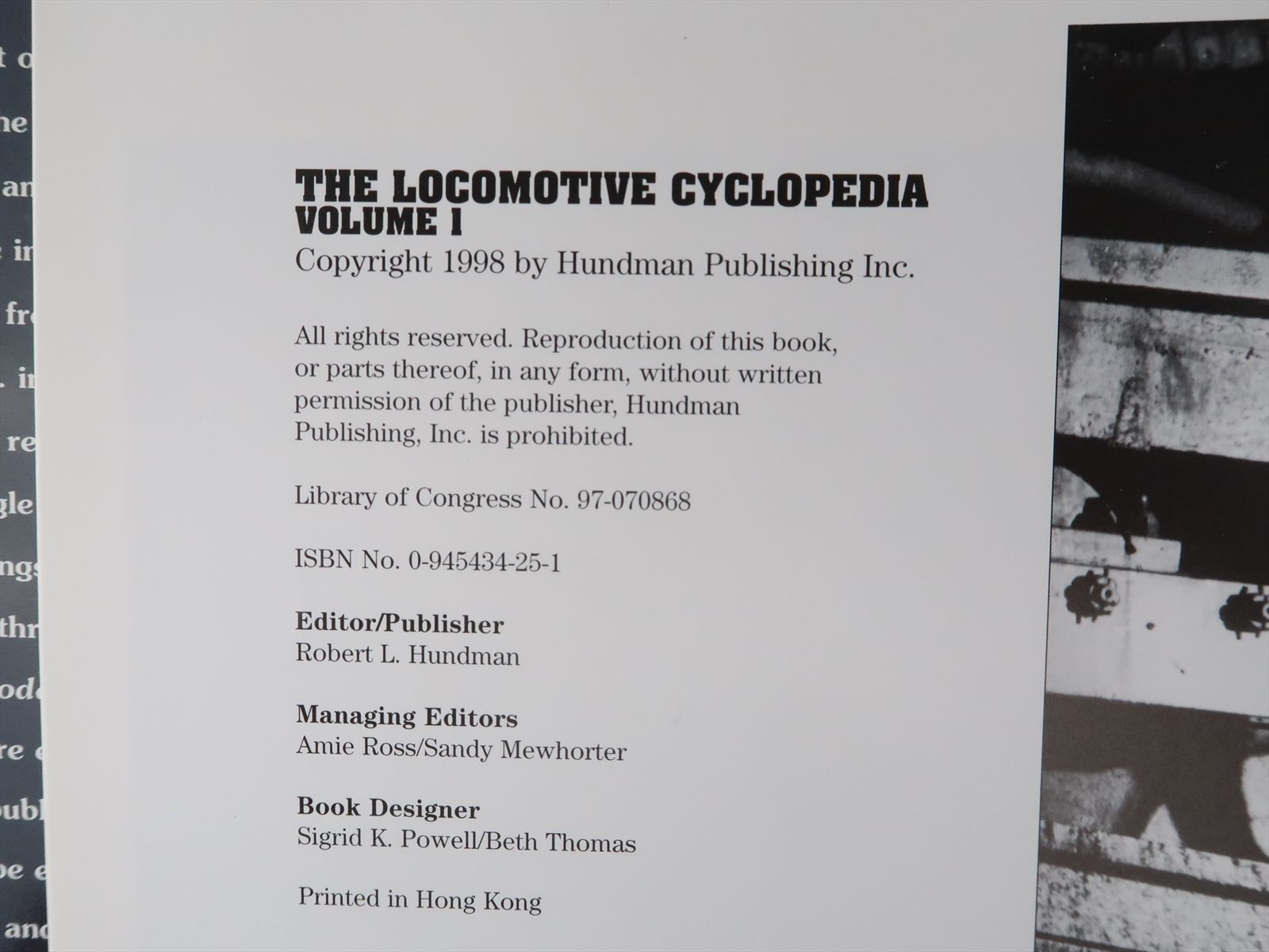 Railroad Book - The Locomotive Cyclopedia, Vol. 1 - Robert L. Hundman ...
