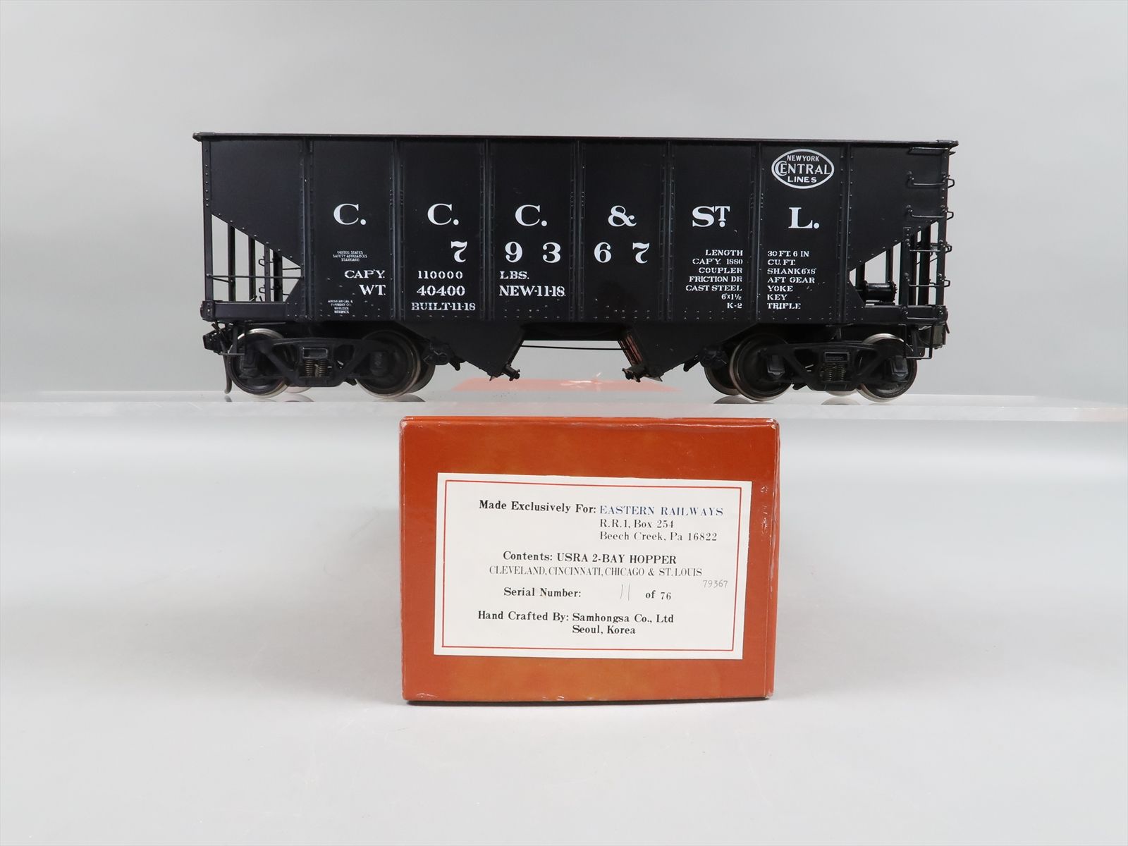 G Brass Model - ER Eastern Railways CCC&STL NYC Cleveland Cincinnati ...