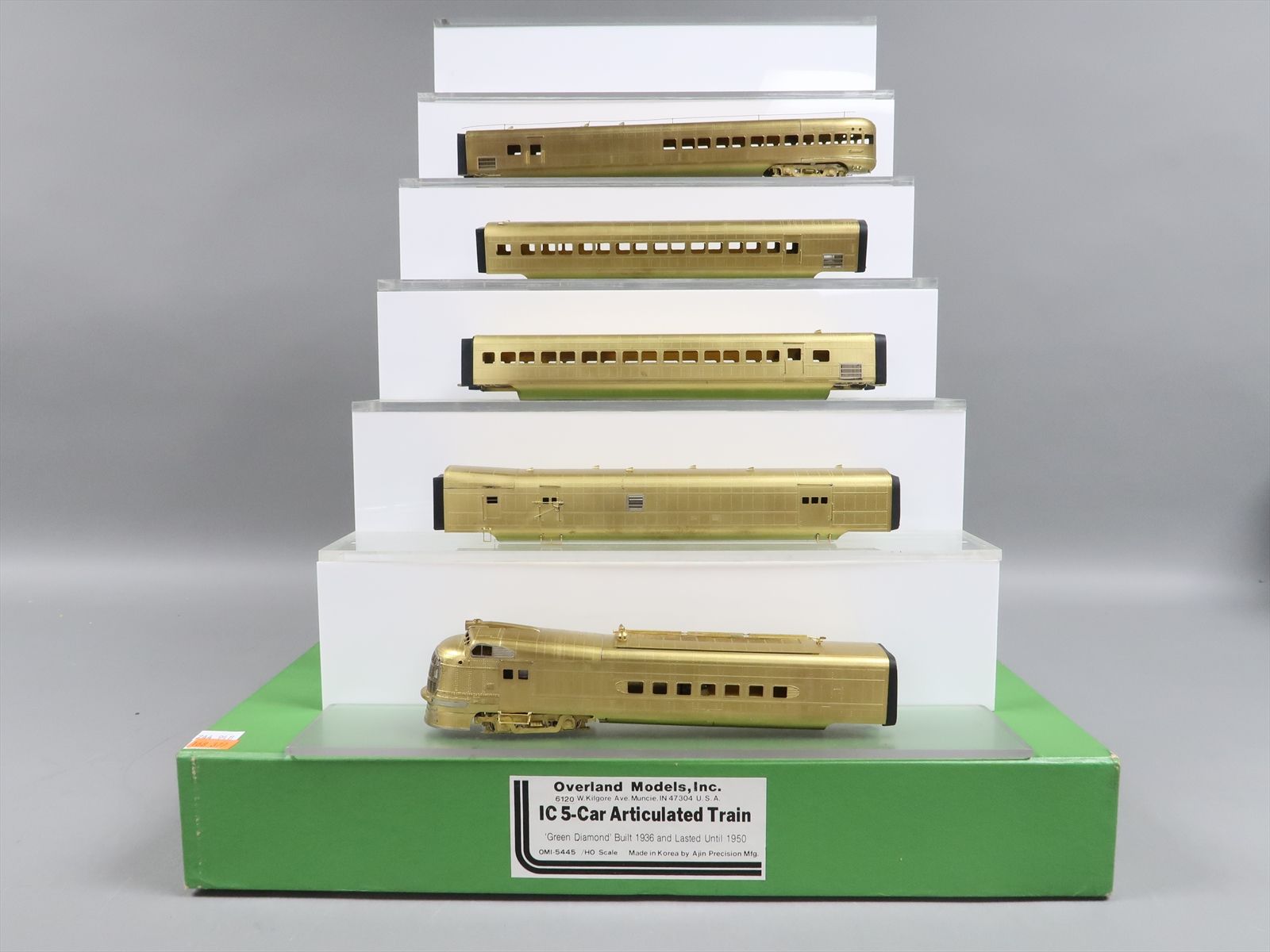 HO Brass Model - OMI 5445 IC Illinois Central 5-Car Articulated Train ...