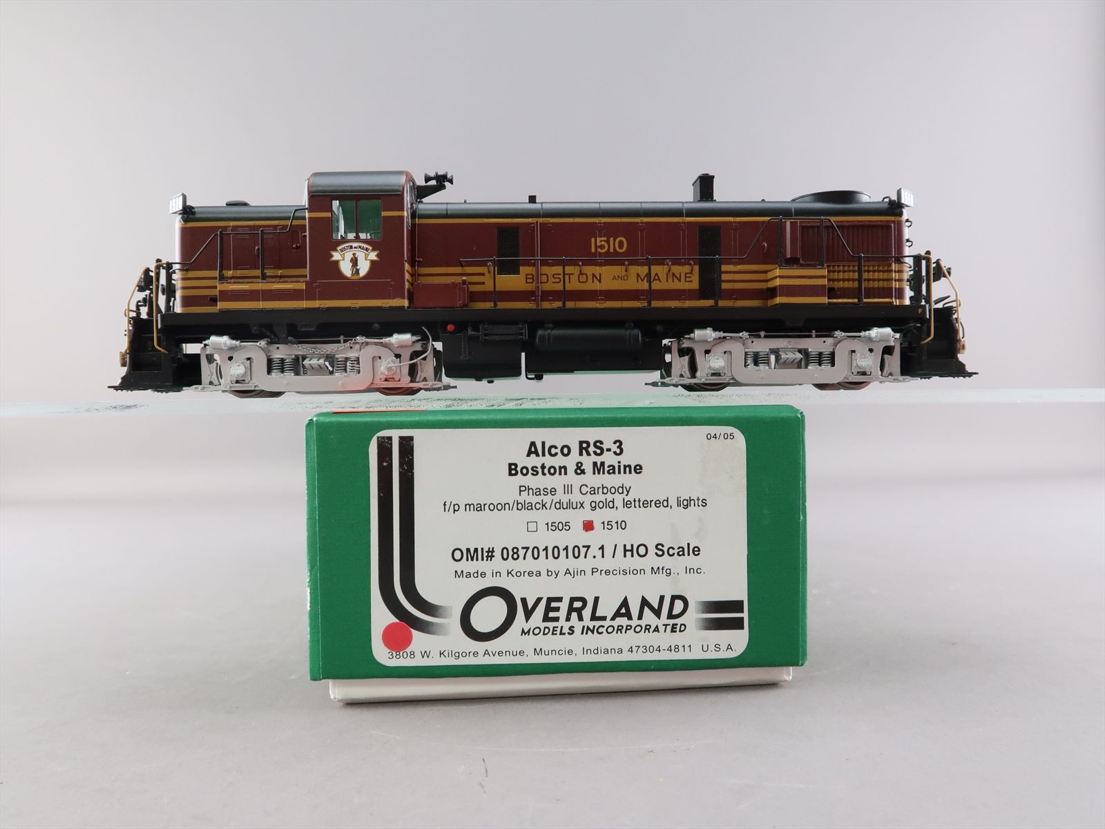 HO Brass Model - OMI 087010107.1 B&M Boston & Maine ALCO RS-3 Phase III ...